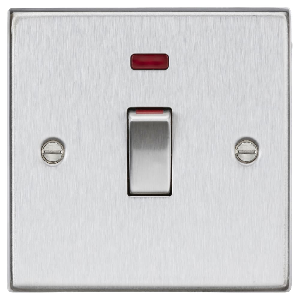 Knightsbridge 45A 1 Gang Square Edge Double Pole Cooker Switch with ...