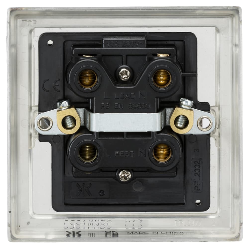 Knightsbridge 45A 1 Gang Square Edge Double Pole Cooker Switch with ...
