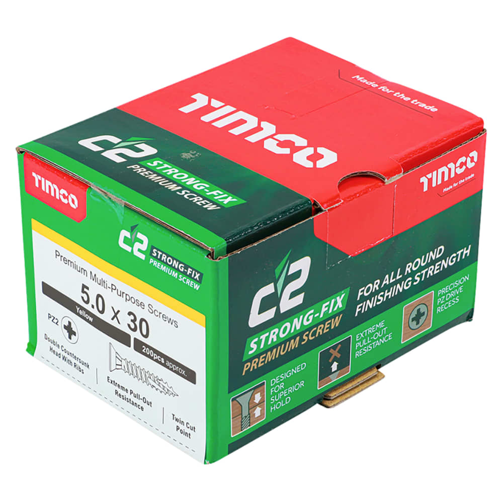 TIMCO C2 Strong-Fix Pozi Double Countersunk Wood Screws - 5.0 x 30mm ...