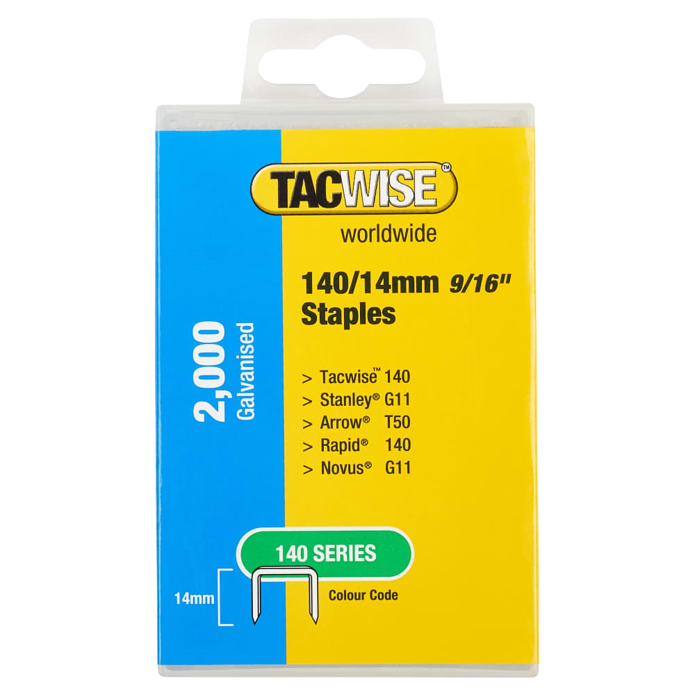Tacwise 140 Series Staples (T50, G11, 140) - 14mm - Galvanised - Pack ...