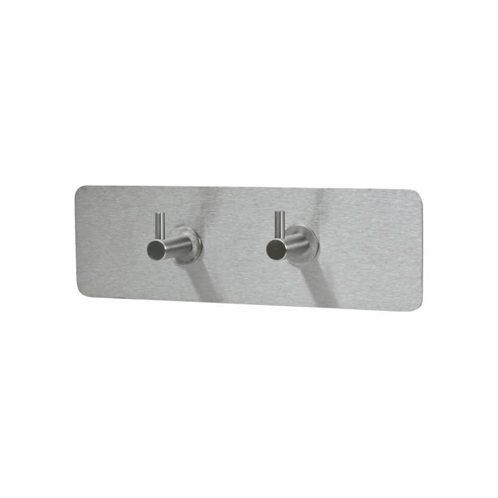 Hampstead Hook on Plate - 2 Hooks - 240 x 75mm - Satin Stainless Steel ...