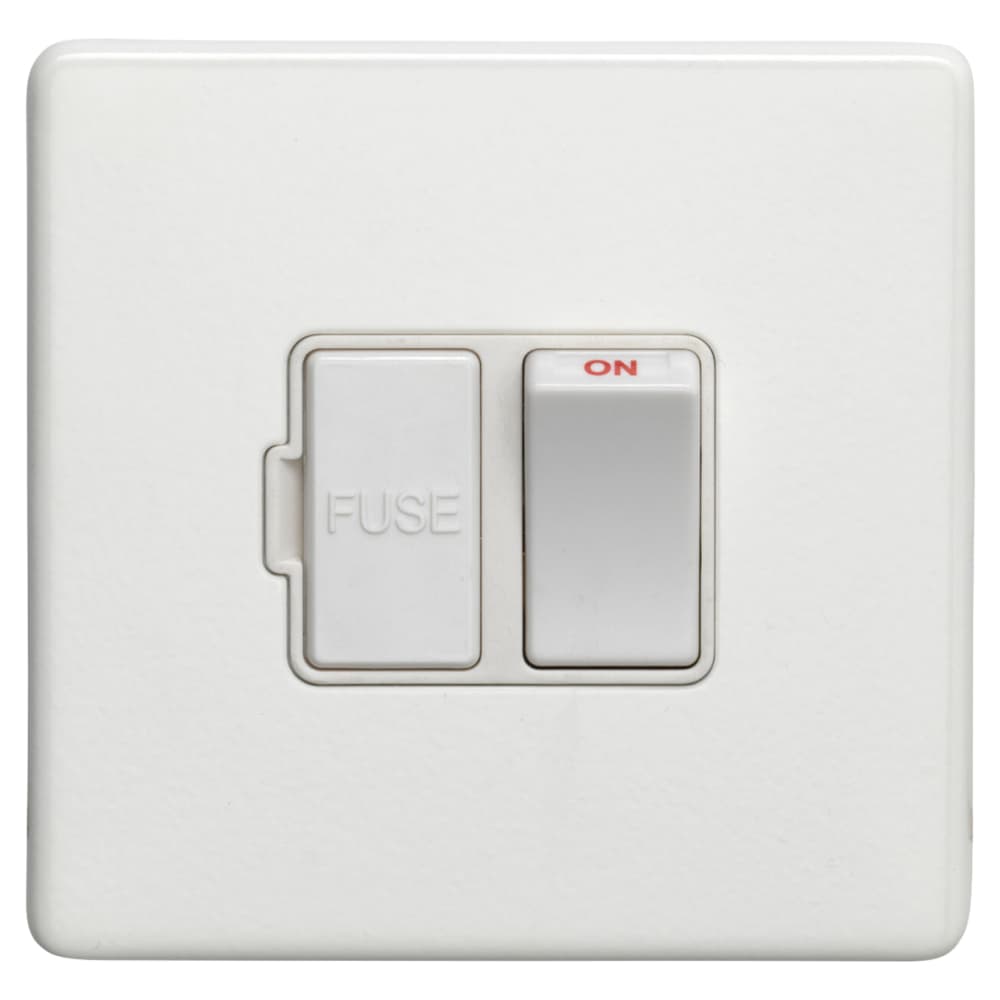 Eurolite Concealed 13A 1 Gang Double Pole Screwless Flat Plate Switched ...