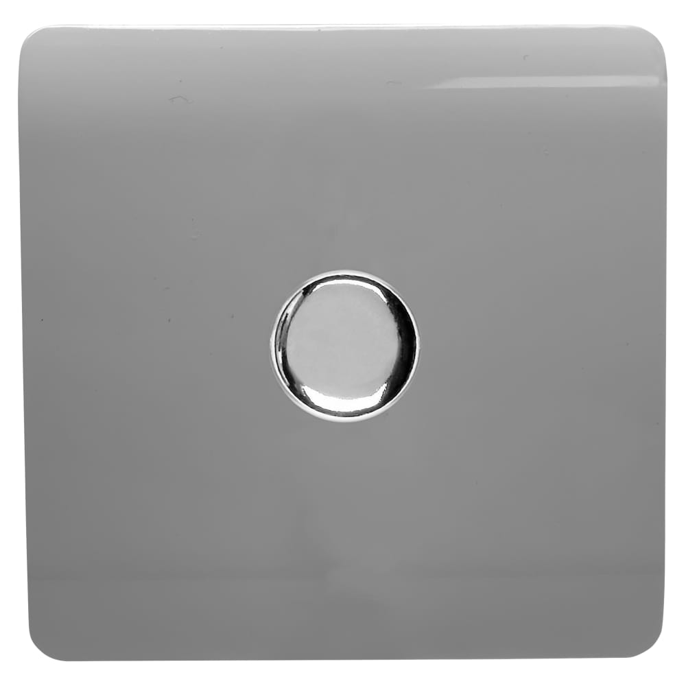 Trendi 150W 1 Gang 2 Way Screwless LED Rotary Dimmer Switch - Gloss ...