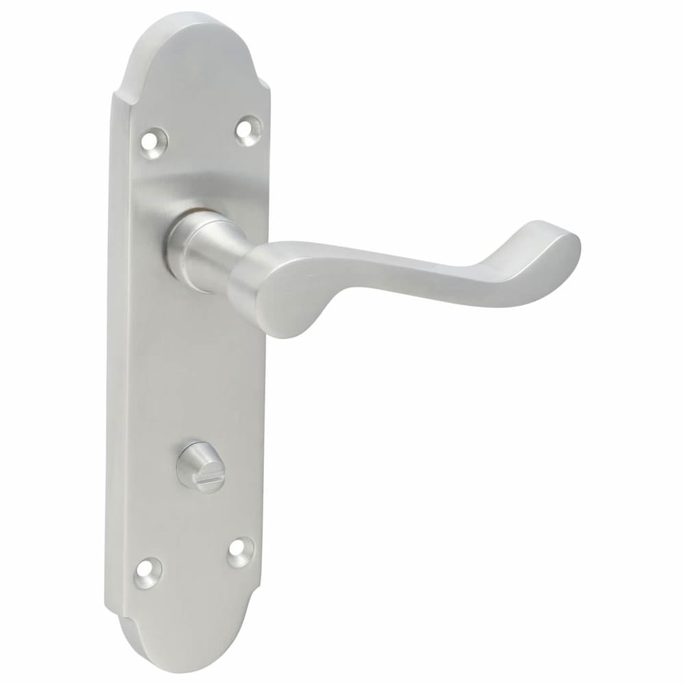Touchpoint Victorian Summer Door Handle - Bathroom Set - Satin Chrome ...
