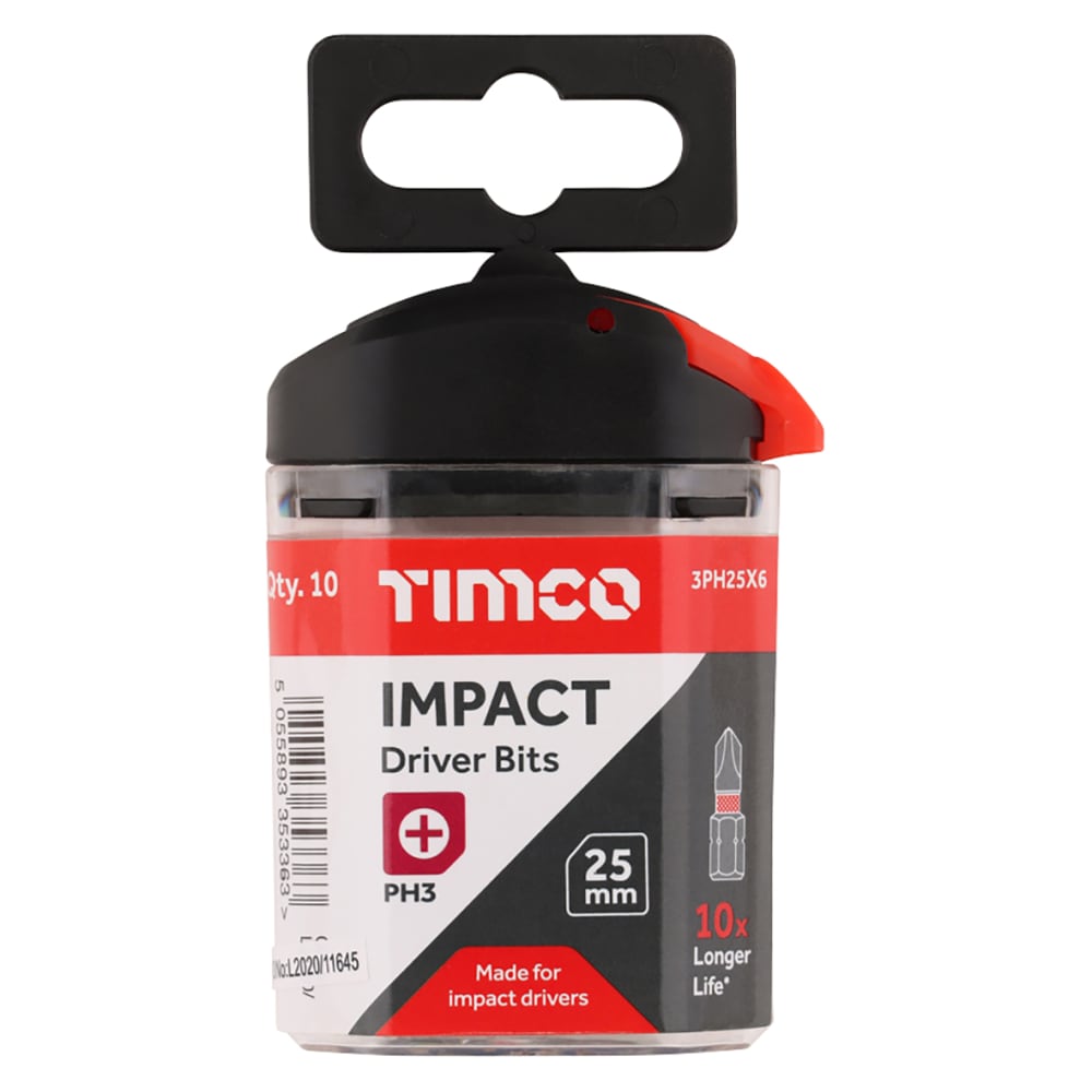 Addax TIMco Impact Driver Bits - Phillips - PH3 - 25mm - Box of 10 ...