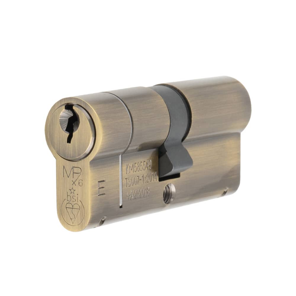Eurospec 1 Star 6 Pin 70mm Euro Double Cylinder - 35 + 35mm - Antique ...