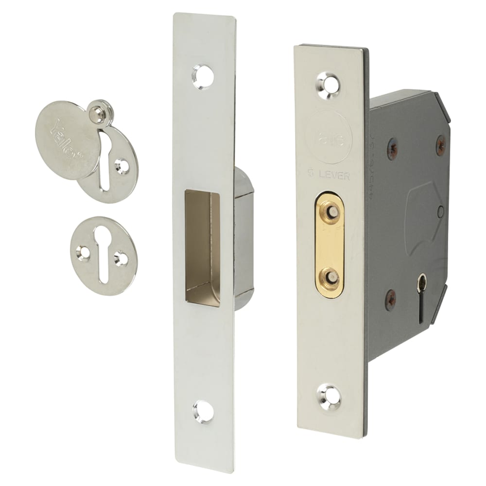 Yale M552 5 Lever Deadlock - 76mm Case - 57mm Backset - Polished Chrome ...