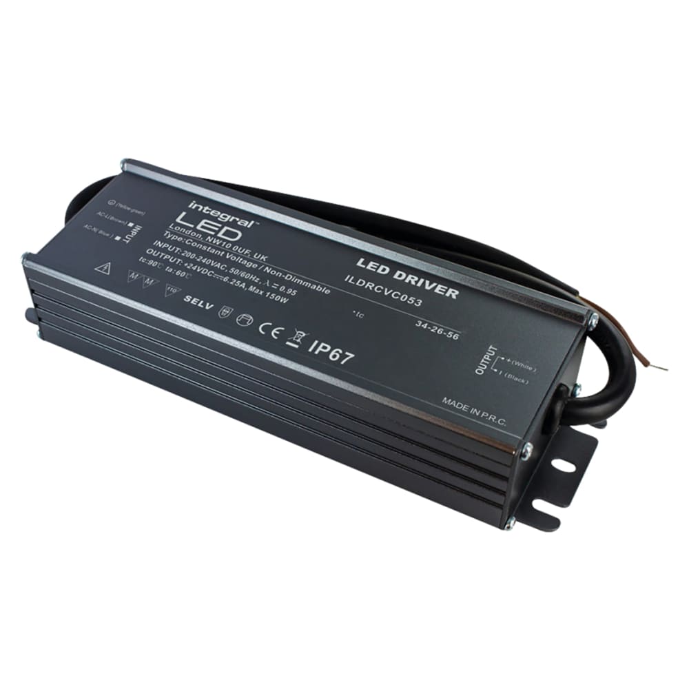 Integral LED 24V 150W Constant Voltage LED Driver - IP67 - 200-240VAC ...