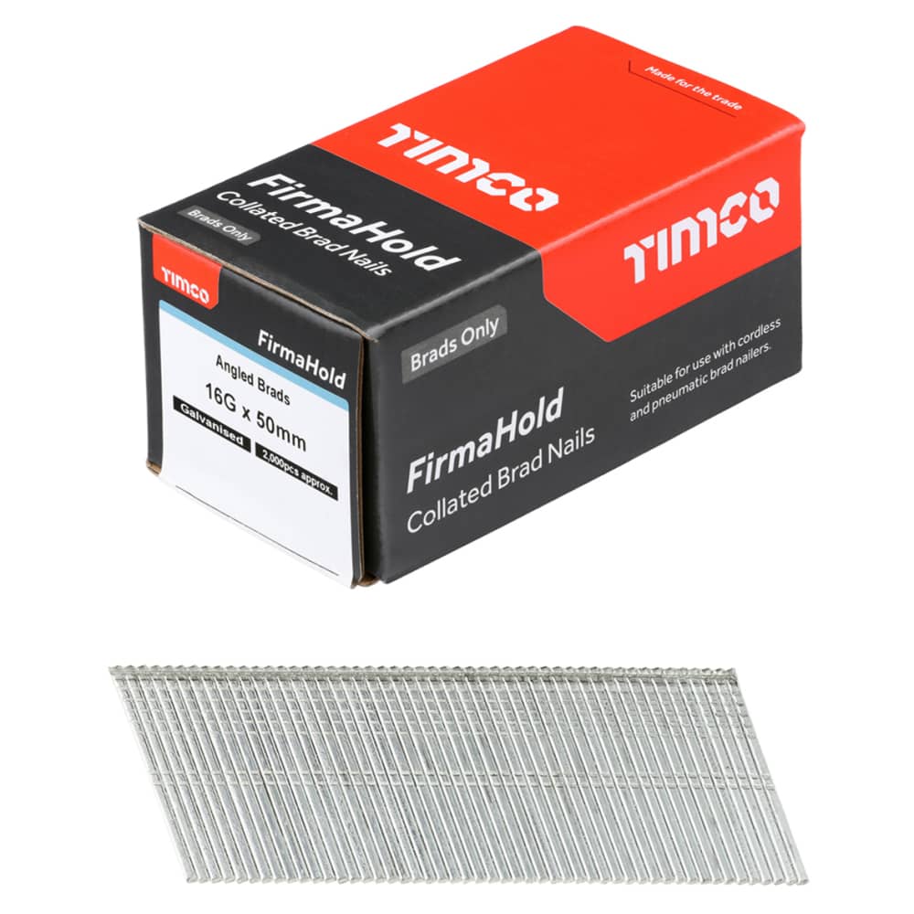 TIMCO FirmaHold Second Fix Brad Nail - 20Ã‚Â° Angled - 16 Gauge x 50mm ...