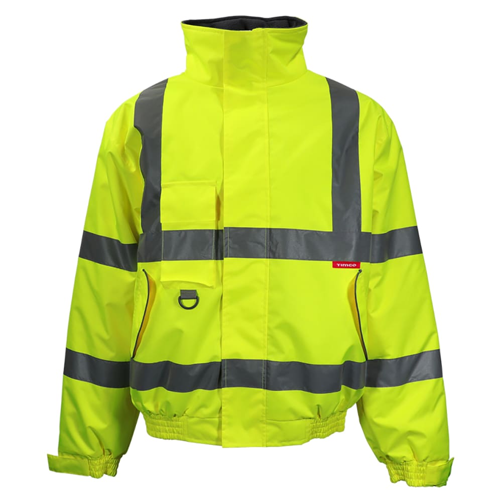 TIMCO Hi Visibility Bomber Jacket - Yellow - Large | IronmongeryDirect | Same Day Despatch
