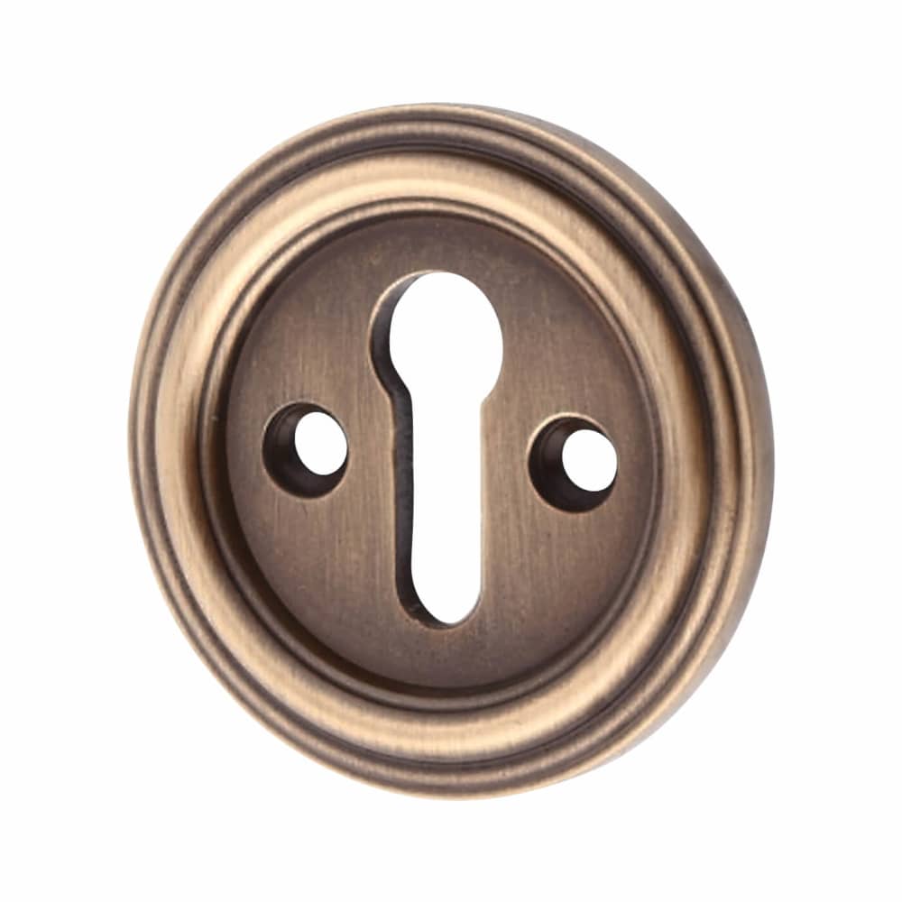 Keyhole Escutcheon - Antique Brass | IronmongeryDirect | Same Day Despatch
