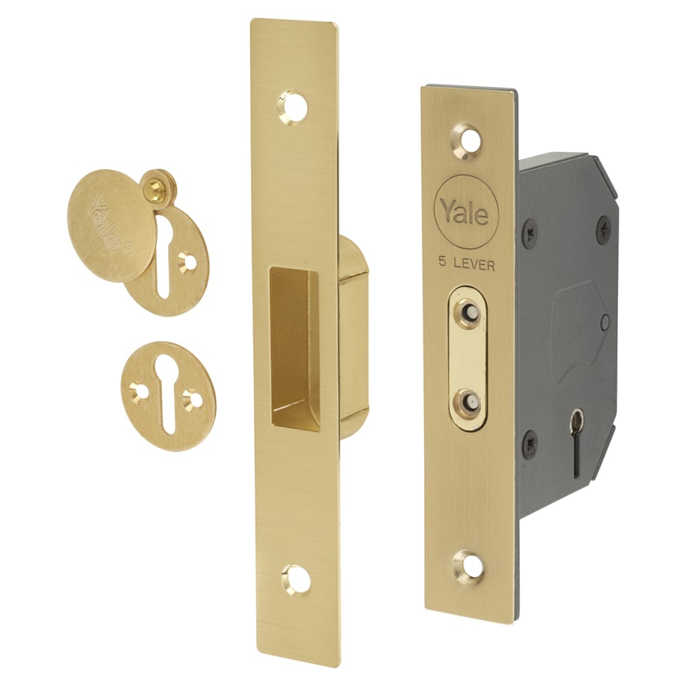 Yale M552 5 Lever Deadlock - 63.5mm Case - 44mm Backset - Polished ...