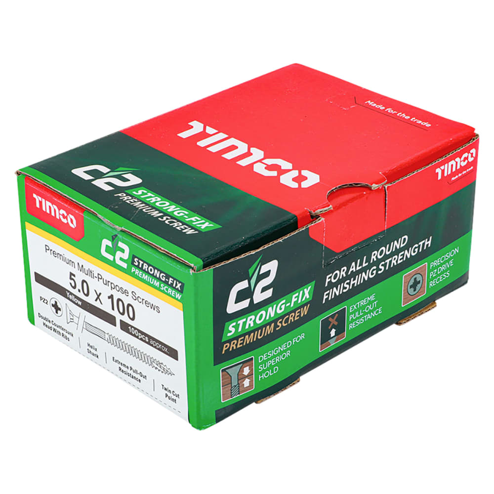 TIMCO C2 Strong-Fix Pozi Double Countersunk Wood Screws - 5.0 x 100mm ...