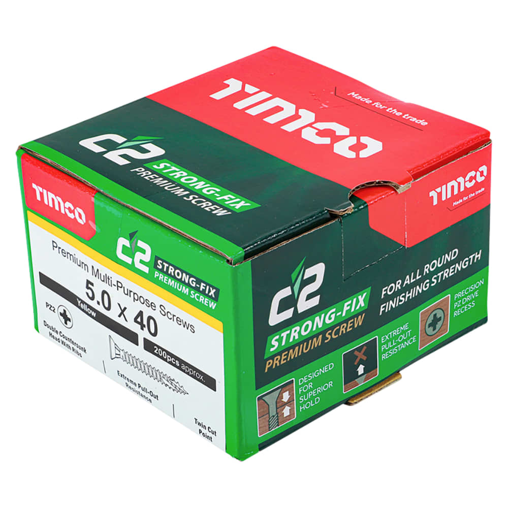 TIMCO C2 Strong-Fix Pozi Double Countersunk Wood Screws - 5.0 x 40mm ...