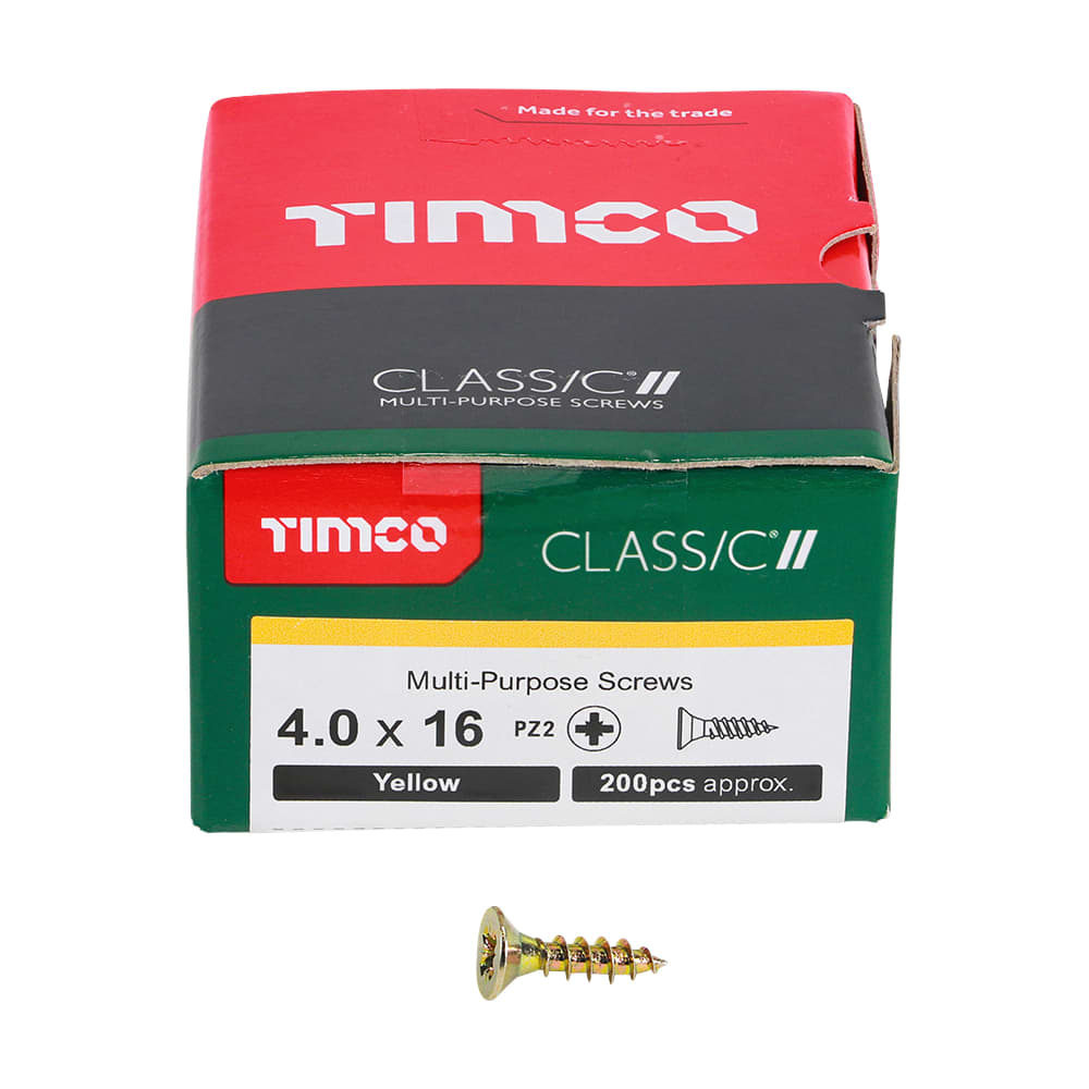 TIMCO Classic Woodscrew - 4.0 x 16mm - Pack of 200 | IronmongeryDirect ...