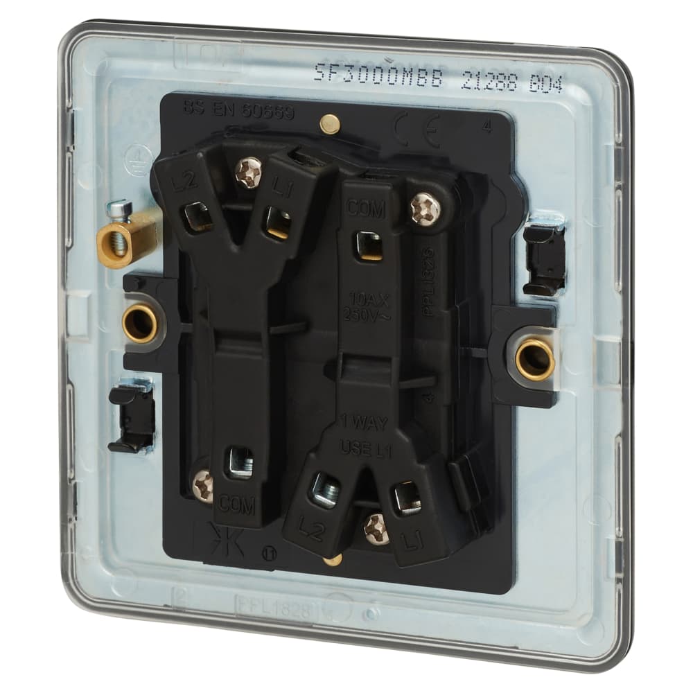 Knightsbridge 10AX 2 Gang 2 Way Screwless Flat Plate Light Switch ...