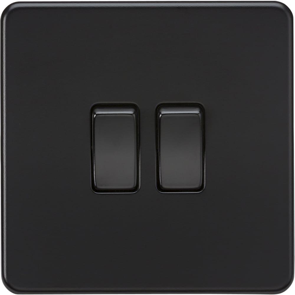 Knightsbridge 10AX 2 Gang 2 Way Screwless Flat Plate Light Switch ...
