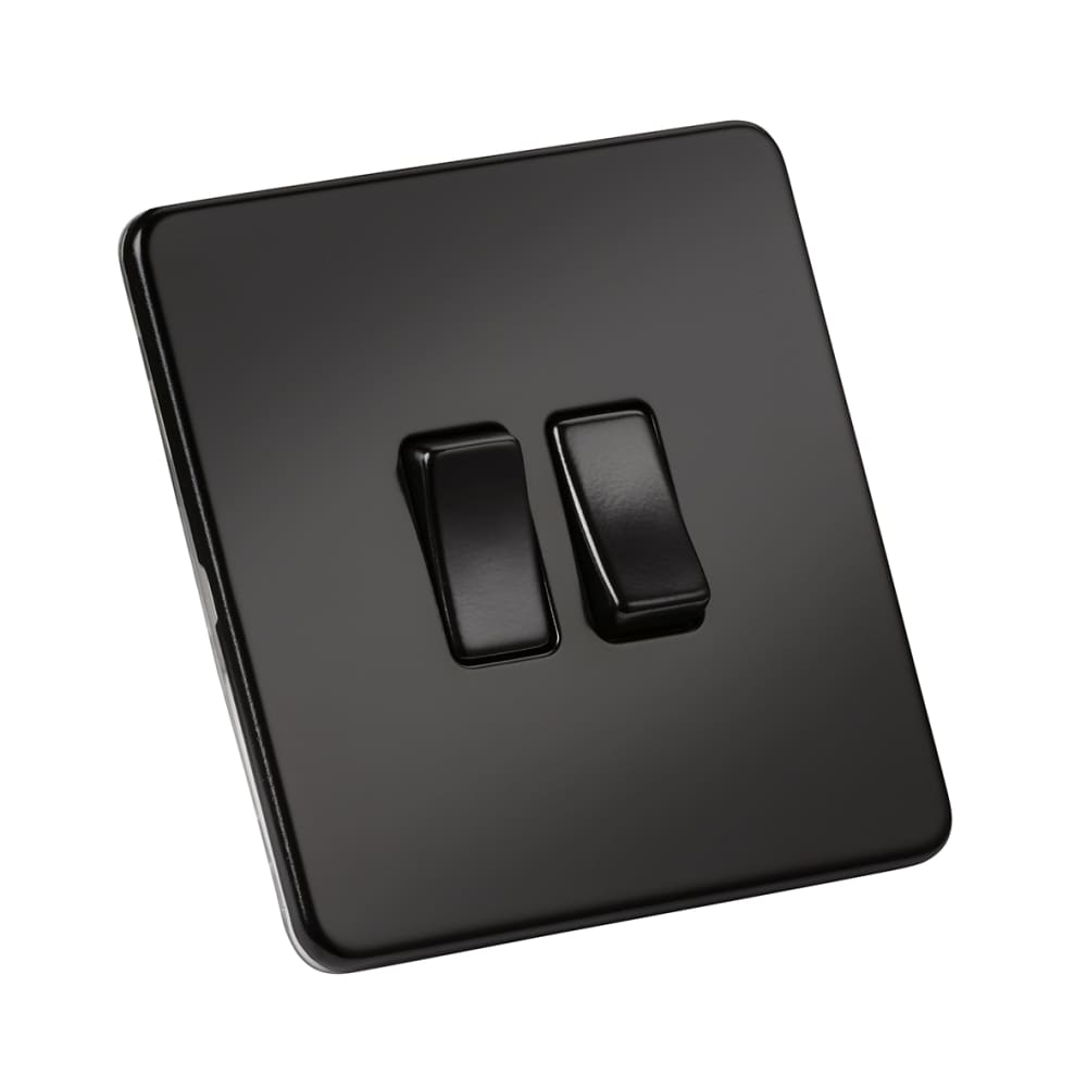 Knightsbridge 10AX 2 Gang 2 Way Screwless Flat Plate Light Switch ...