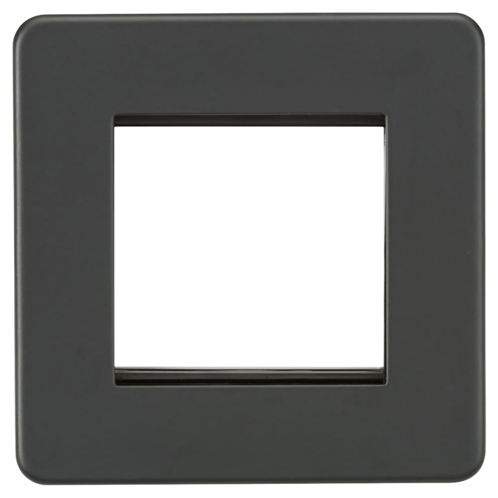 Knightsbridge 1 Gang 2 Module Euro Screwless Faceplate - Anthracite ...