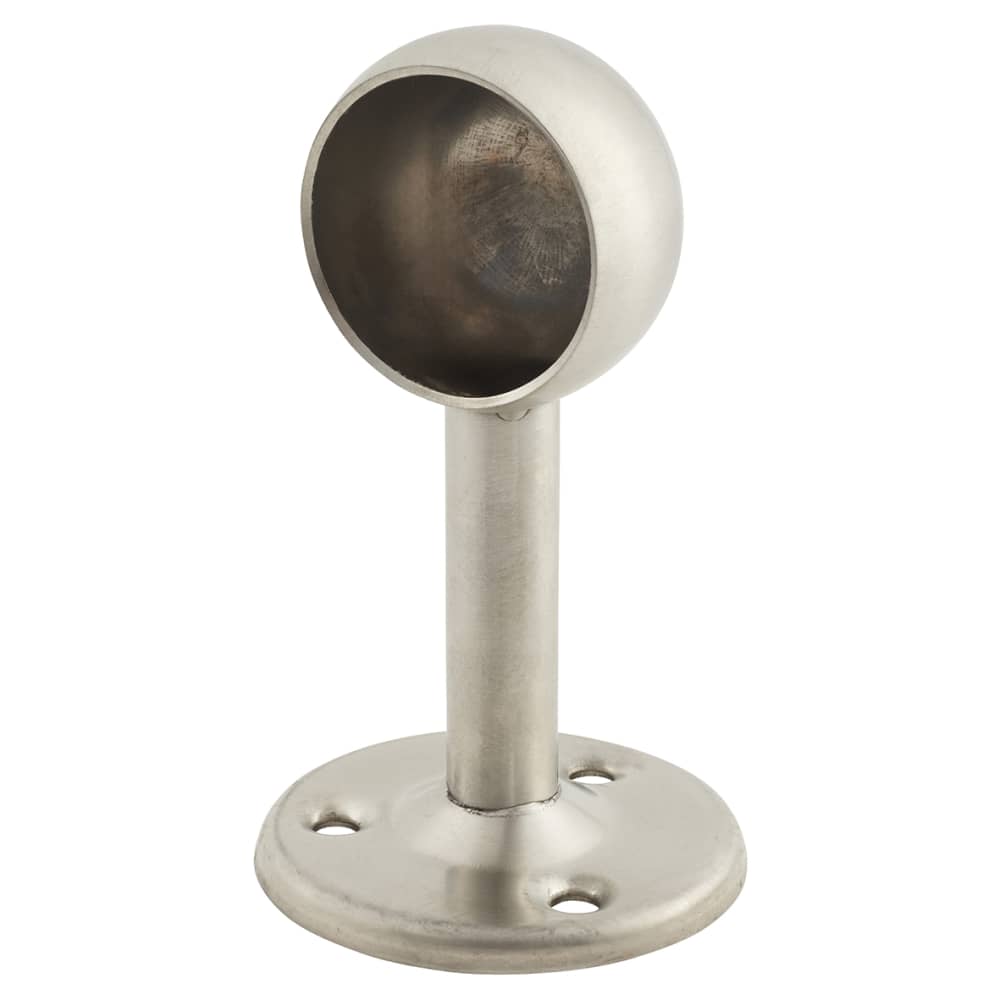 Rothley 32mm End Wardrobe Hanging Rail Bracket - Brushed Stainless ...