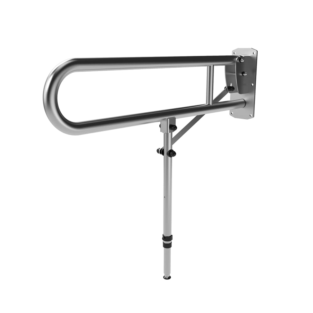 Hinged Support Rail with Leg - Satin Stainless Steel - 800mm ...
