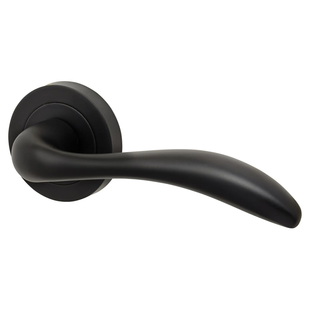 Altro Sussex Lever Door Handle on Rose - Matt Black | IronmongeryDirect ...