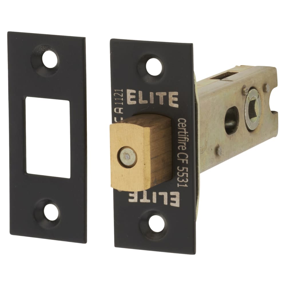 Altro Matt Black Bathroom Deadbolt Lock Door Handles on Rose Pack ...