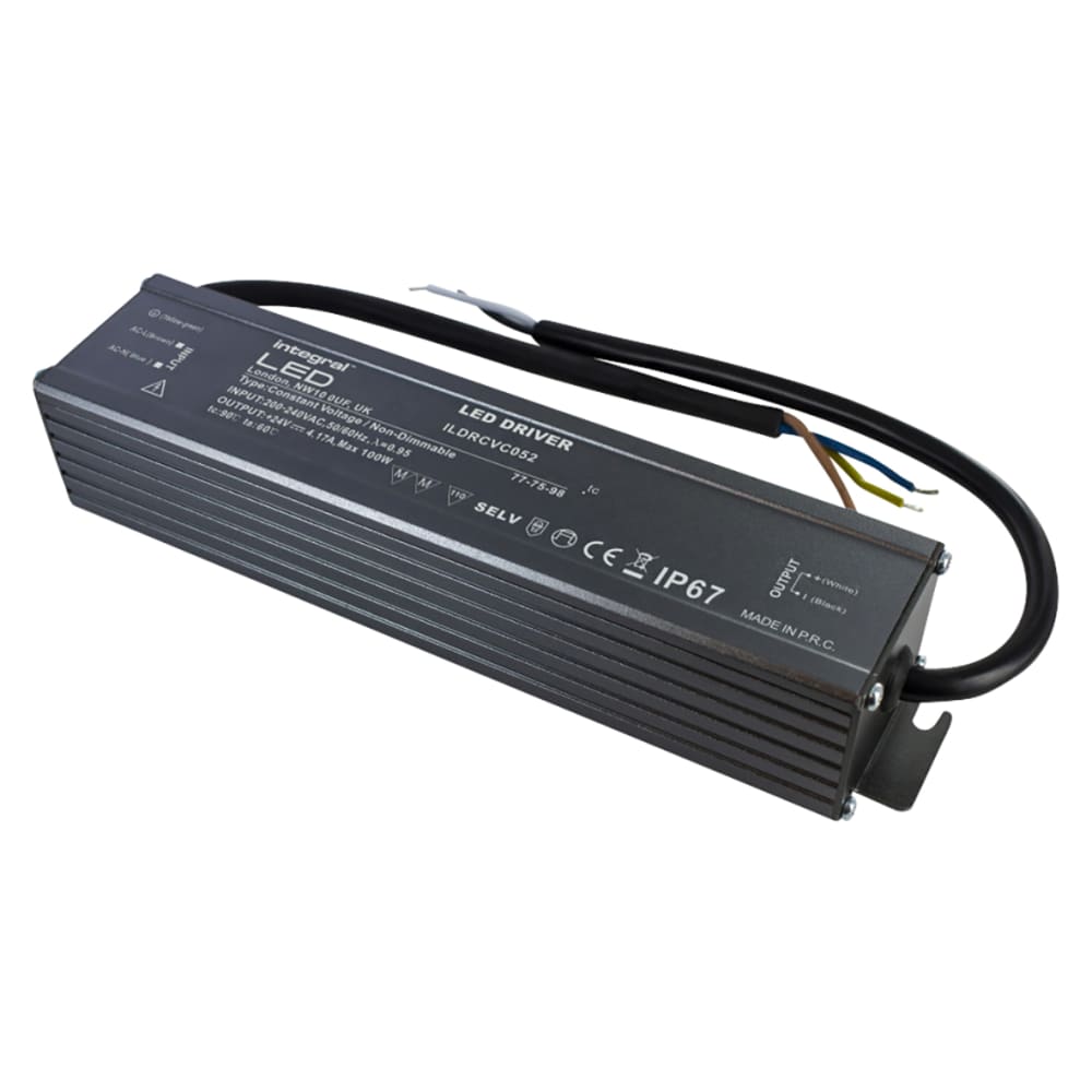 Integral LED 24V 100W Constant Voltage LED Driver - IP67 - 200-240VAC ...