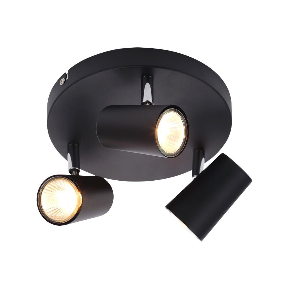 Forum Inlight Harvey 3 Light Circular Ceiling Spotlight - Black ...