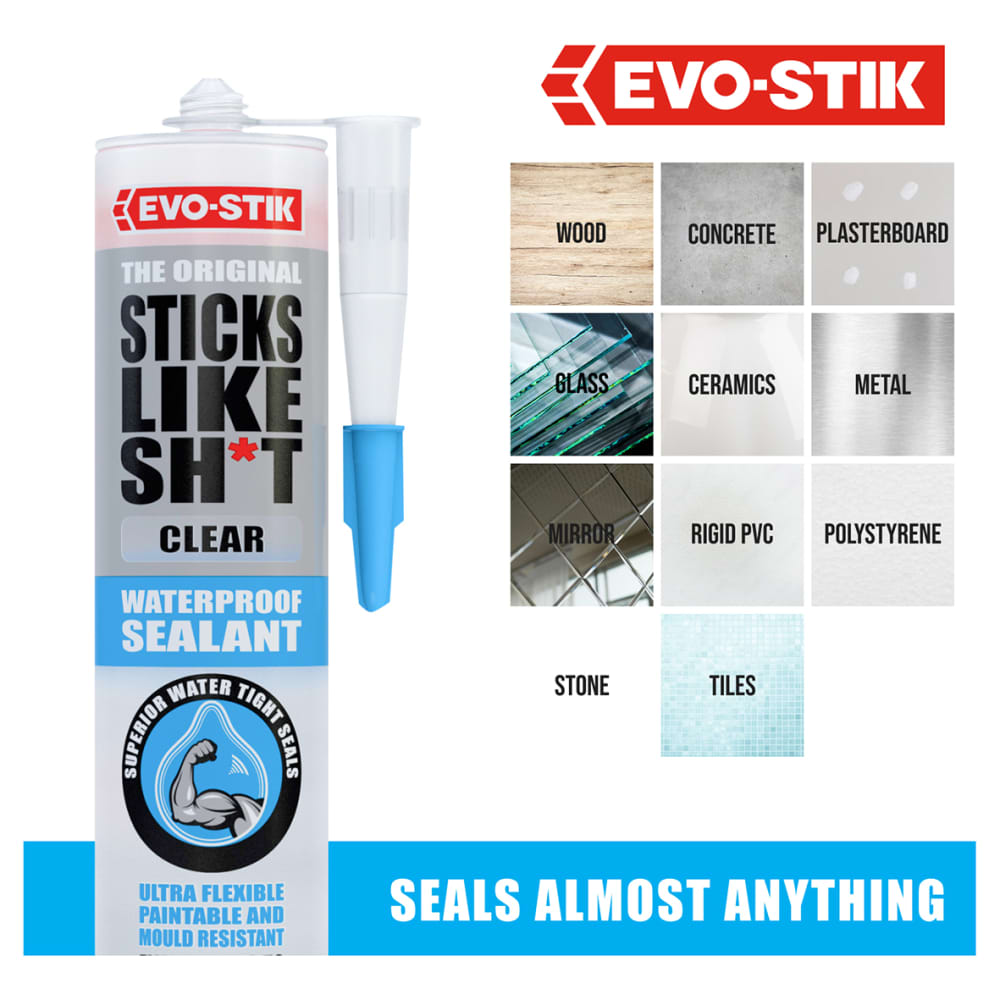 Evo-Stik Sticks Like Sh-t Sealant - 290ml - Clear | IronmongeryDirect ...