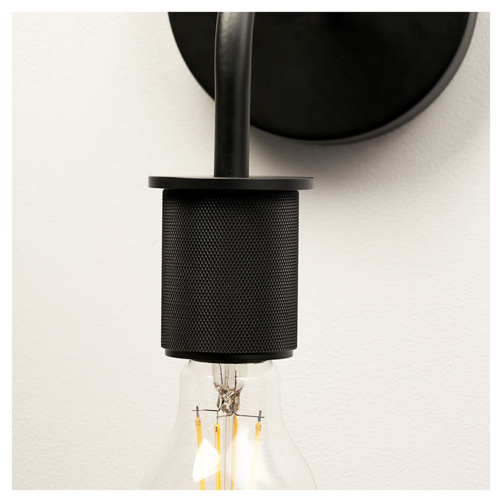 Altro Casa Knurled Indoor Wall Light - Matt Black Fittings ...