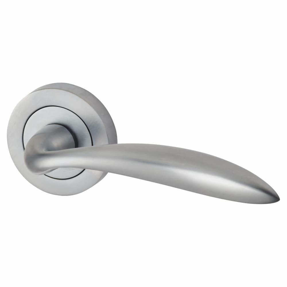 Touchpoint Morgan Lever Door Handle - Bathroom Lock Kit - Satin Chrome ...