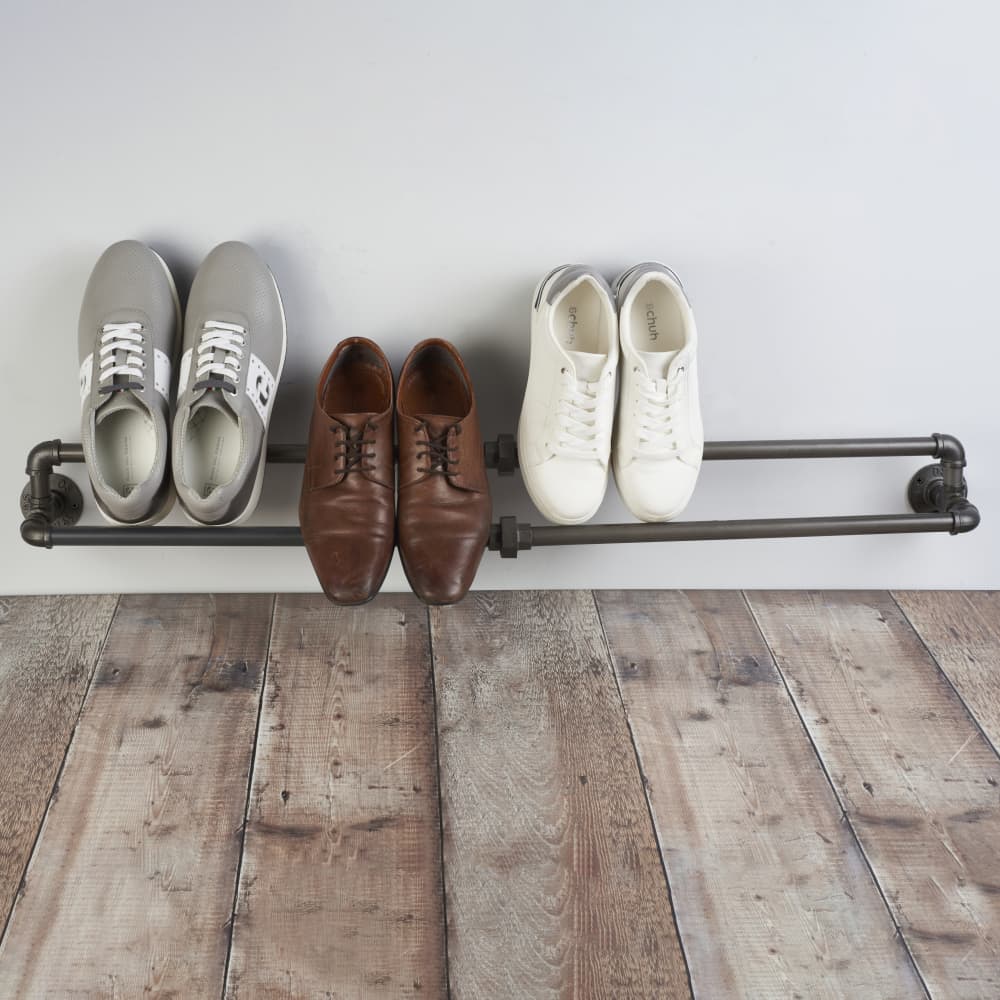 Altro 1/2" Pipe Shoe Rack - Grey | IronmongeryDirect | Same Day Despatch