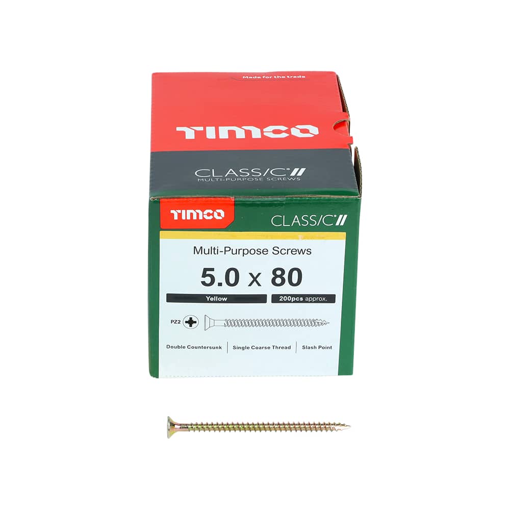 TIMCO Classic Woodscrew - 5.0 x 80mm - Pack of 200 | IronmongeryDirect ...