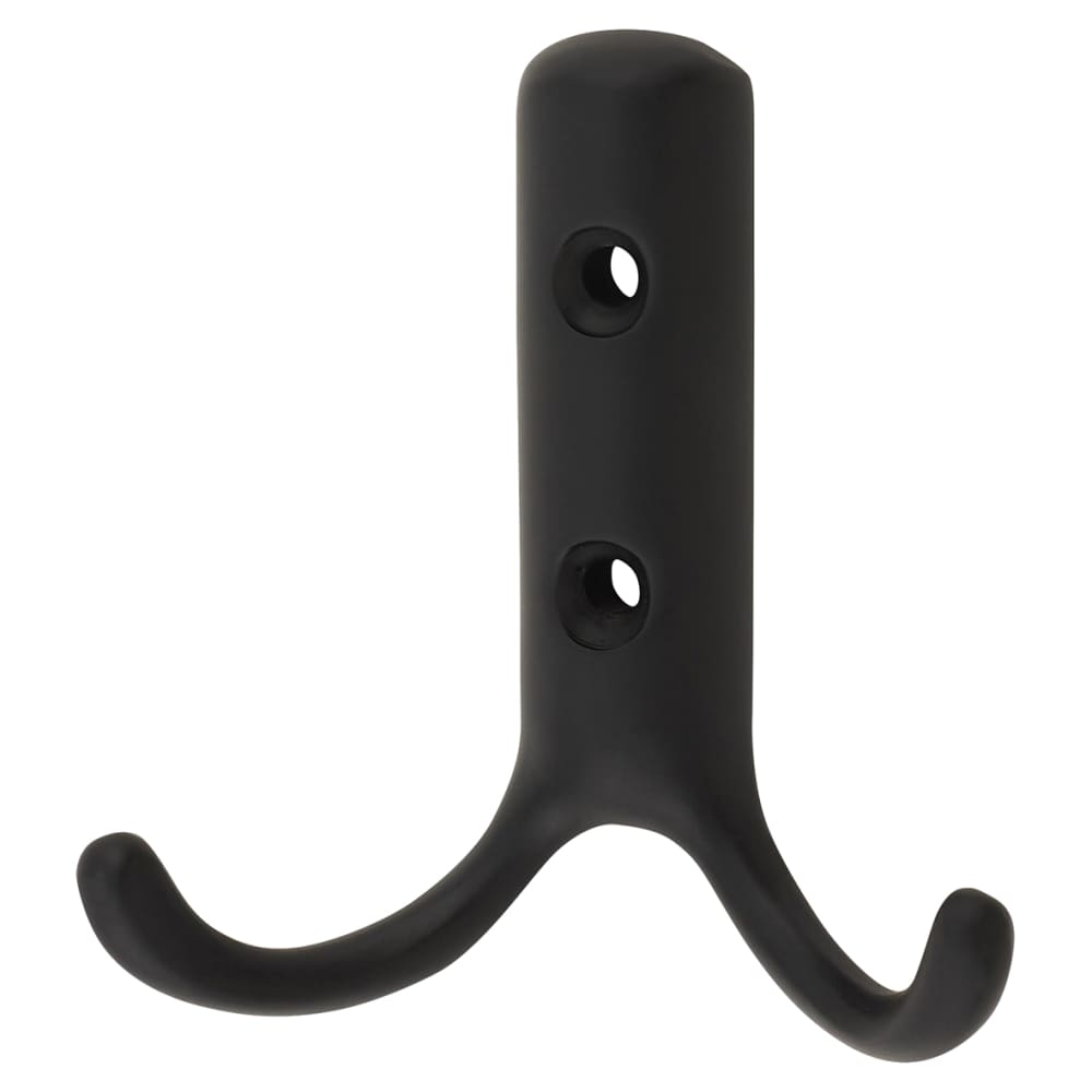 Altro Double Coat Hook - 70 x 56mm - Matt Black | IronmongeryDirect ...