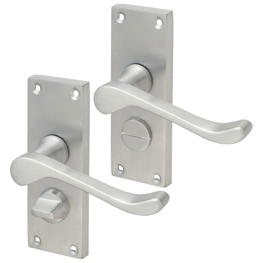 Touchpoint Victorian Scroll Door Handle - Privacy Set - Satin Chrome ...