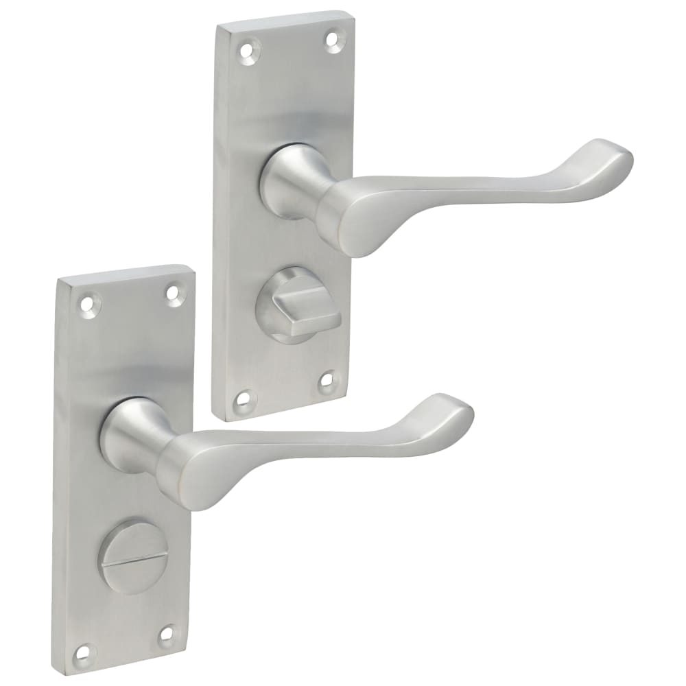 Touchpoint Victorian Scroll Door Handle - Privacy Set - Satin Chrome ...