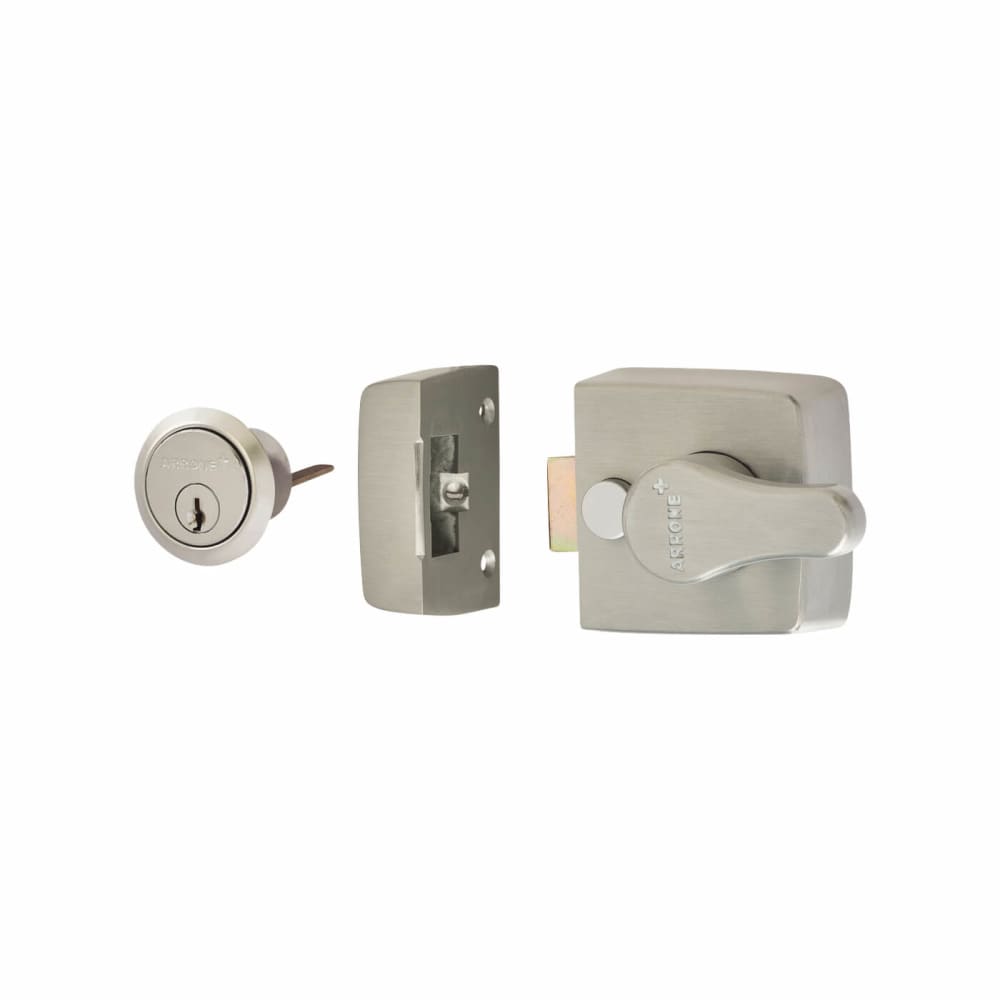 Arrone Nightlatch 40mm Backset Satin Chrome case Satin Chrome finish ...