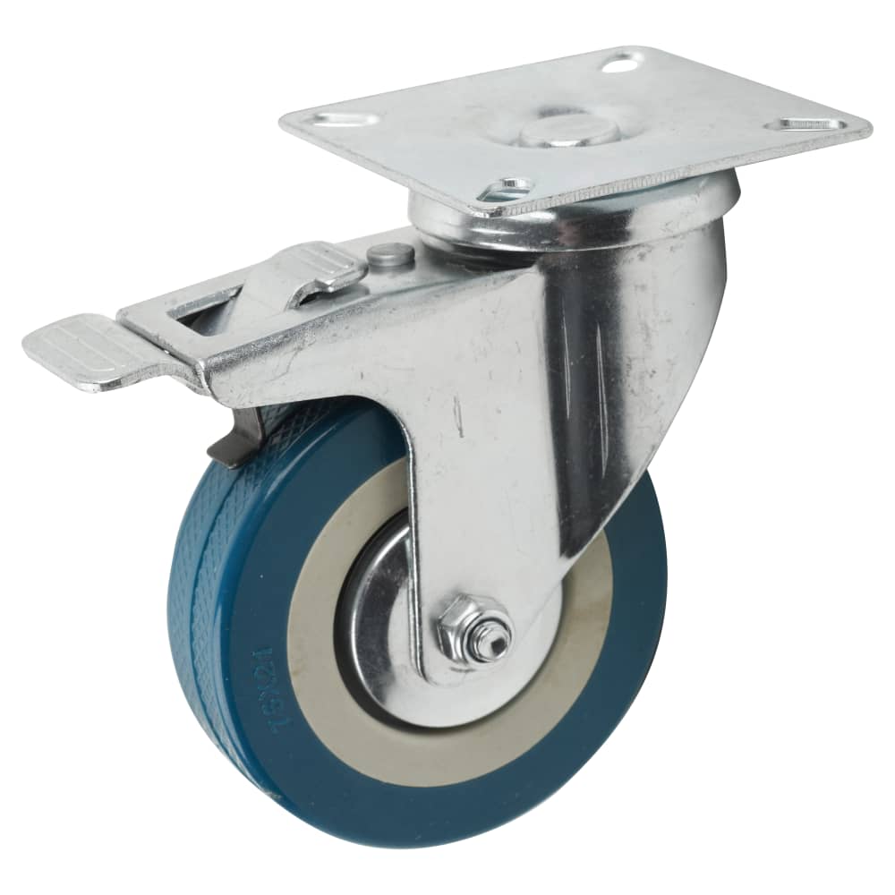 1 Swivel Braked Castor Grey | IronmongeryDirect | Same Day Despatch