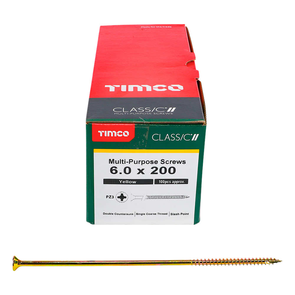 TIMCO Classic Woodscrew - 6.0 x 200mm - Pack of 100 | IronmongeryDirect ...