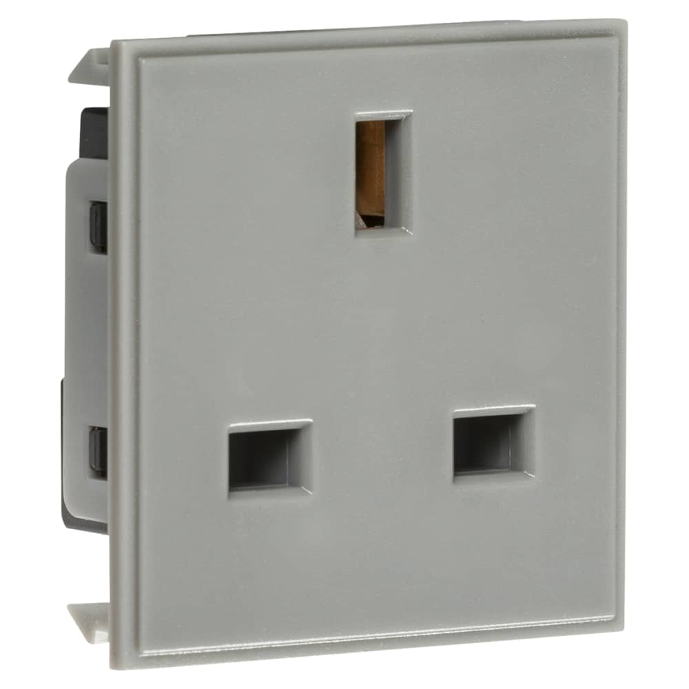 Knightsbridge 13A 1 Gang Unswitched Socket - Grey | IronmongeryDirect ...