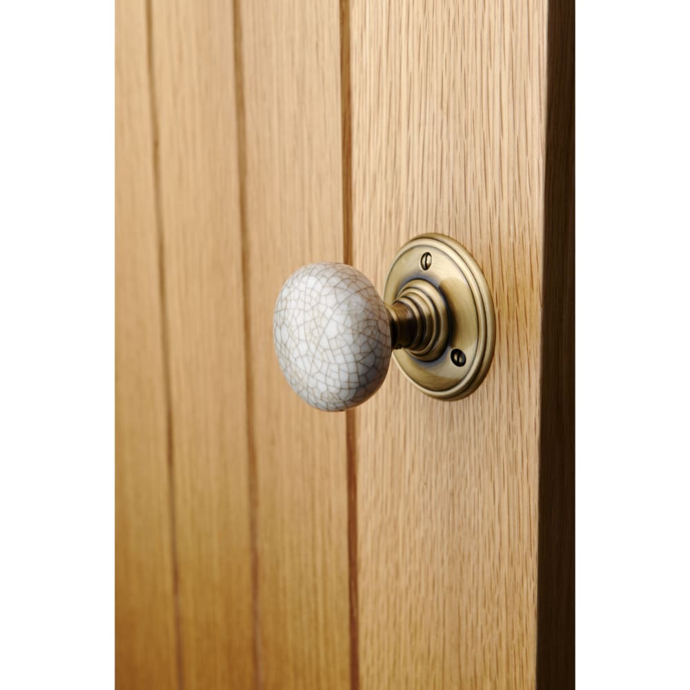 Carlisle Brass Delamain Porcelain Mortice Door Knob - Ivory Crackle/Florentine Bronze ...