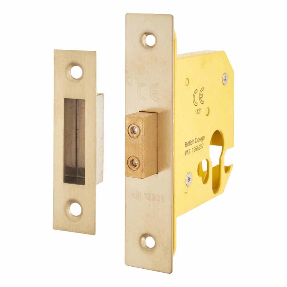 Altro Euro Profile Deadlock - 78mm Case - 57mm Backset - PVD Brass ...