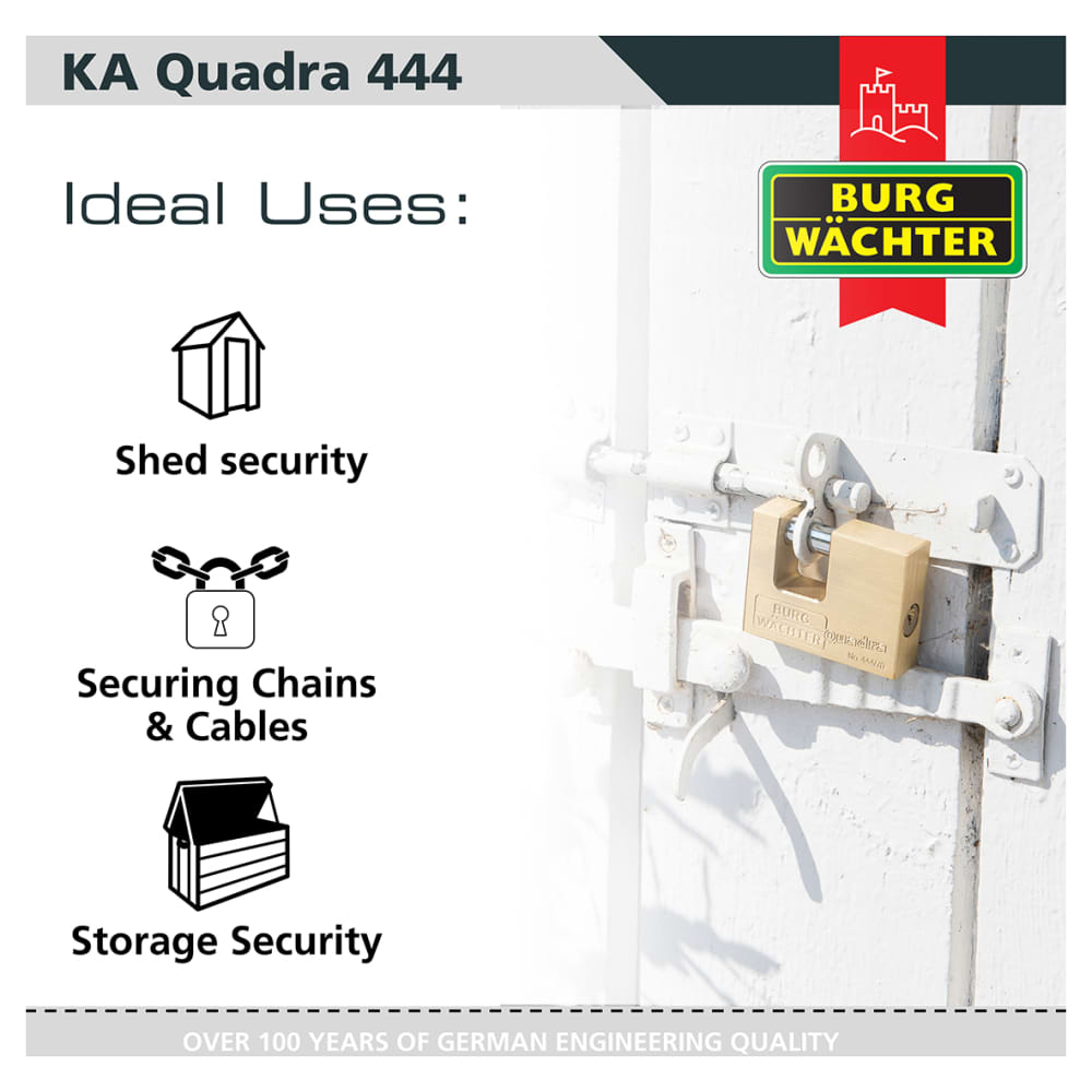 Burg Wachter Quadra Shutter Lock - 90mm Body - 36 x 18mm Shackle ...