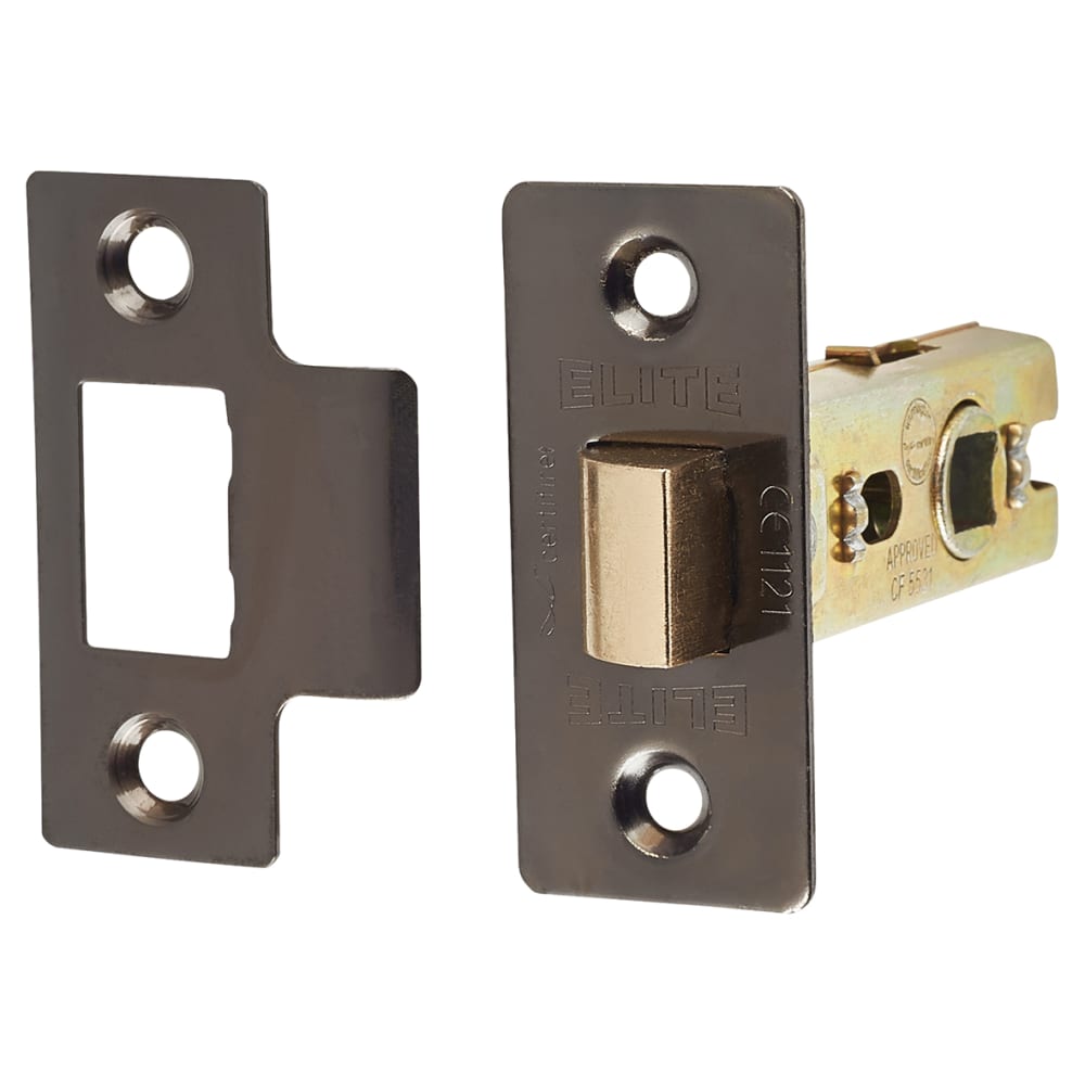 Altro Black Nickel Bathroom Deadbolt Lock Door Handles on Rose Pack ...