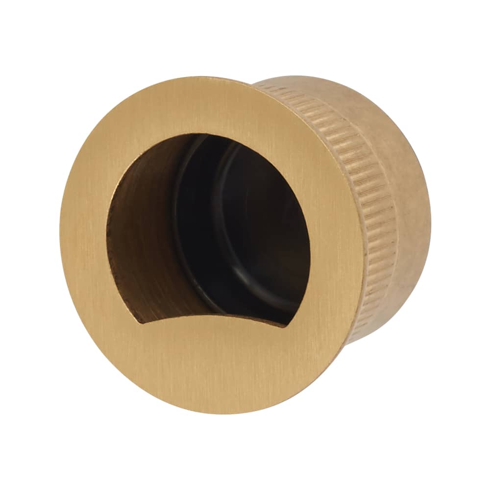 M Marcus Round Door Edge Flush Pull - Satin Brass | IronmongeryDirect ...
