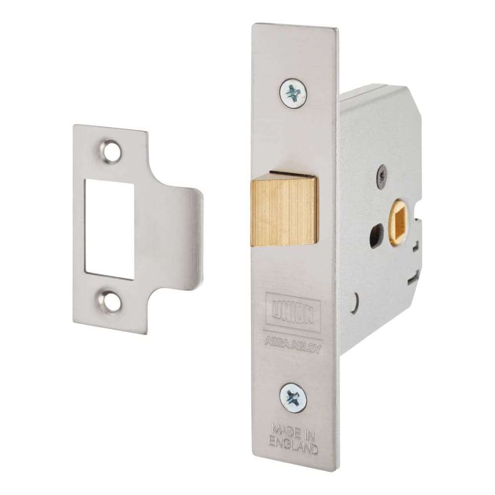 UNION 2677 Heavy Box Pattern Latch - 65mm Case - 44mm Backset - Satin ...