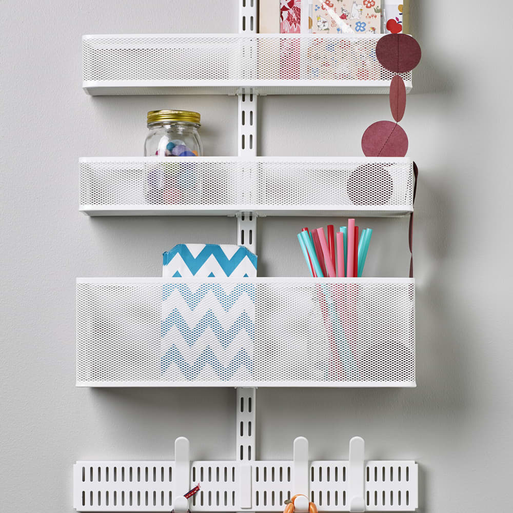 elfa Top Track System - Shallow Mesh Basket for Door & Wall Racks - 435 ...