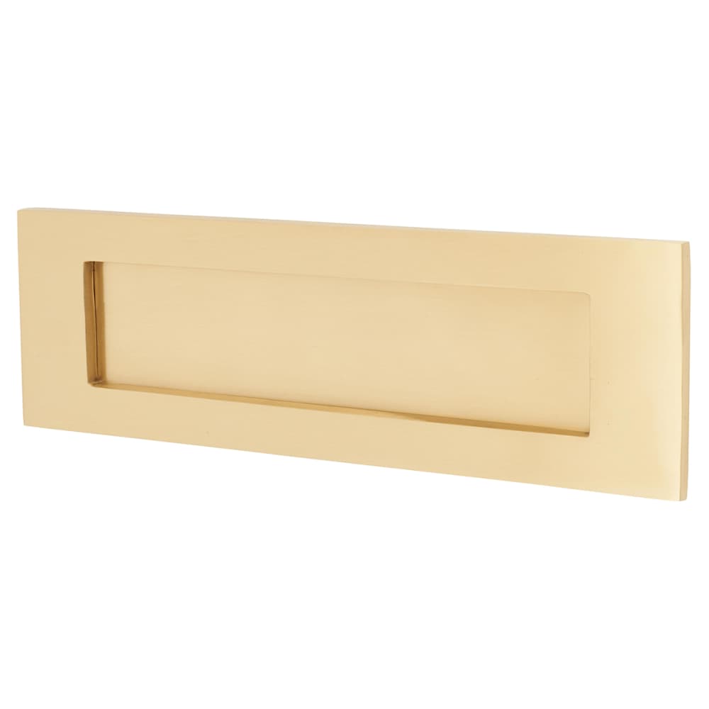 Letter Plate - 306 x 100mm - Satin Brass | IronmongeryDirect | Same Day ...