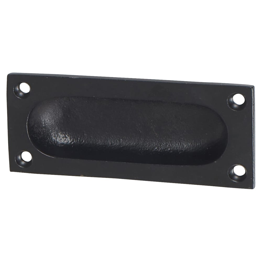 Olde Forge Flush Pull - 80mm Centres - Black Iron | IronmongeryDirect | Same Day Despatch